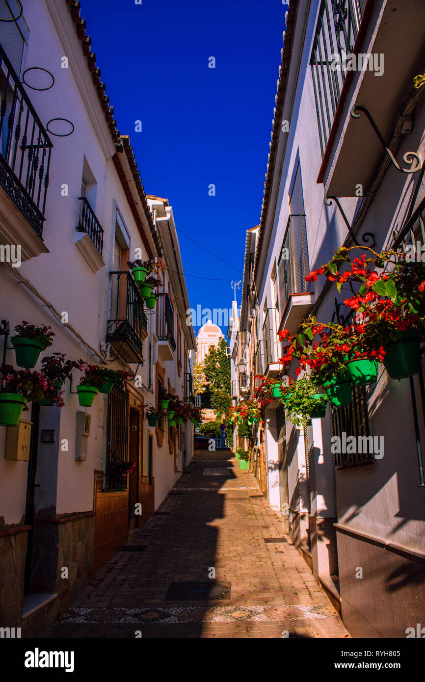Street. The picturesque street of the city of Estepona. Costa del Sol ...