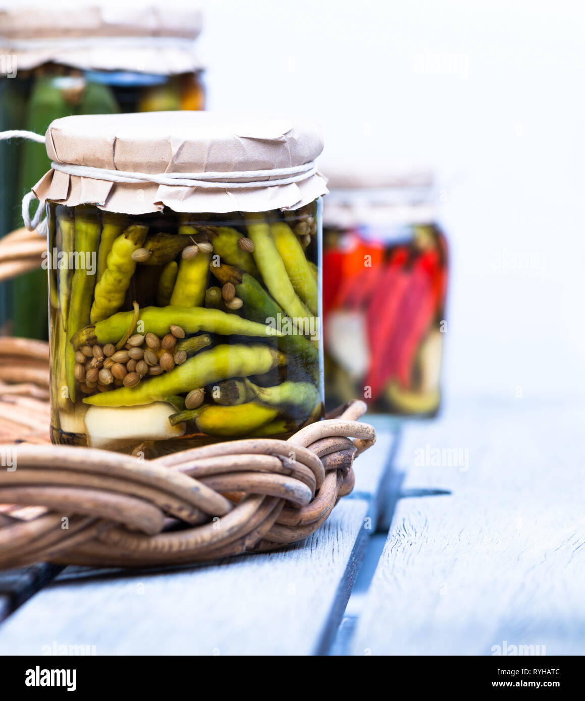 bird`s eye chili pickle Stock Photo - Alamy