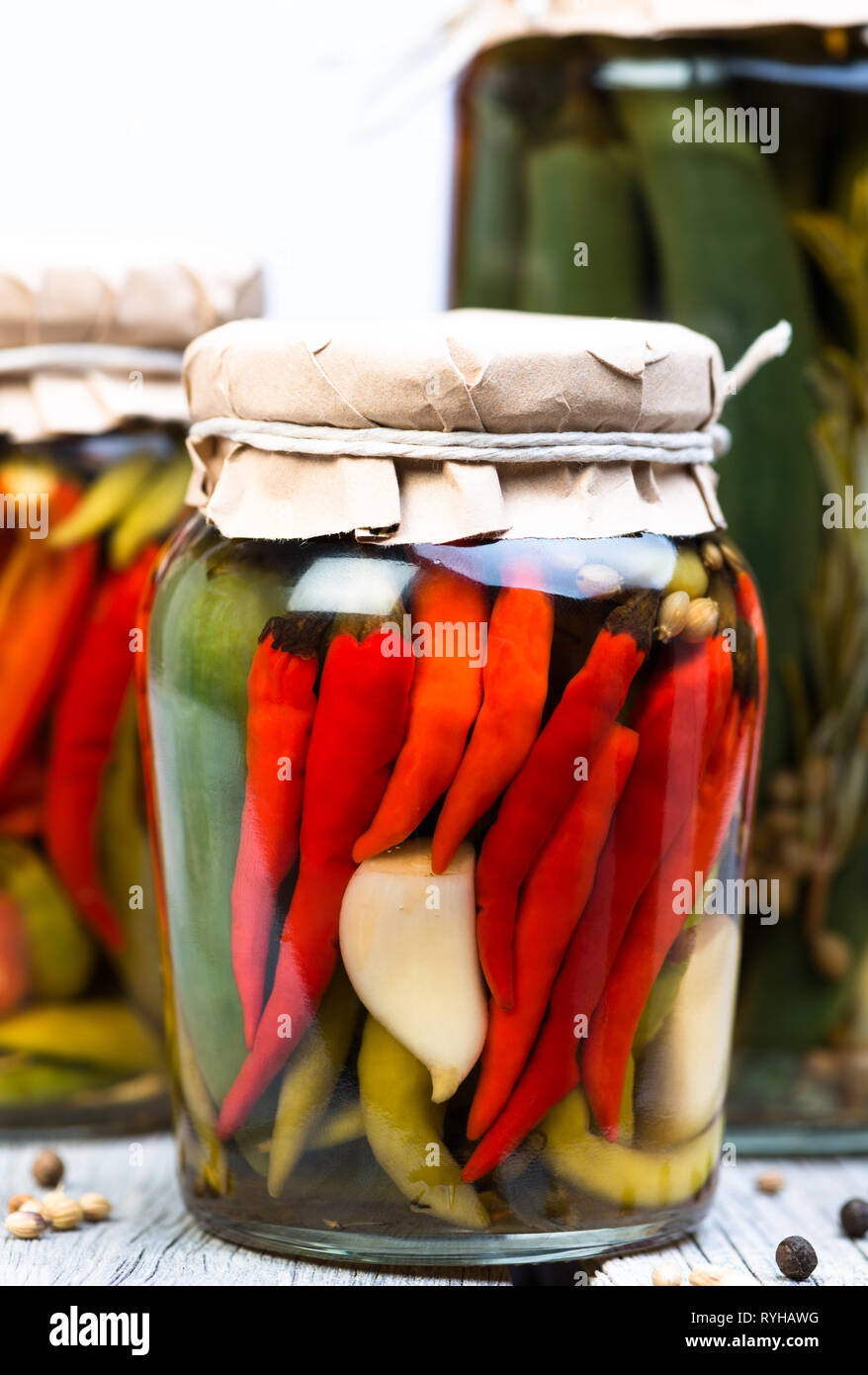 bird`s eye chili pickle Stock Photo - Alamy