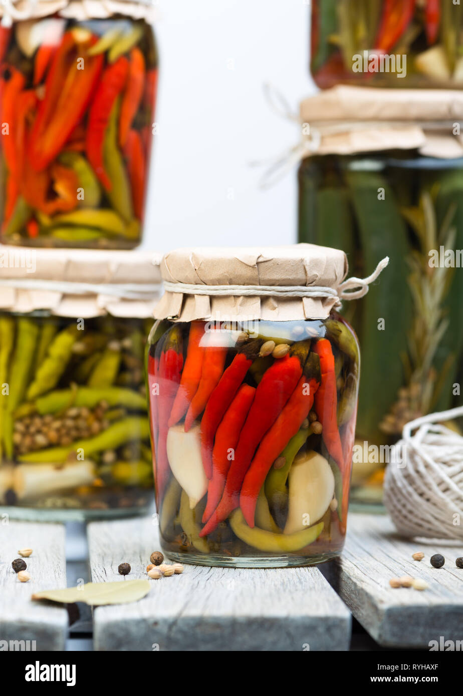 bird`s eye chili pickle Stock Photo - Alamy