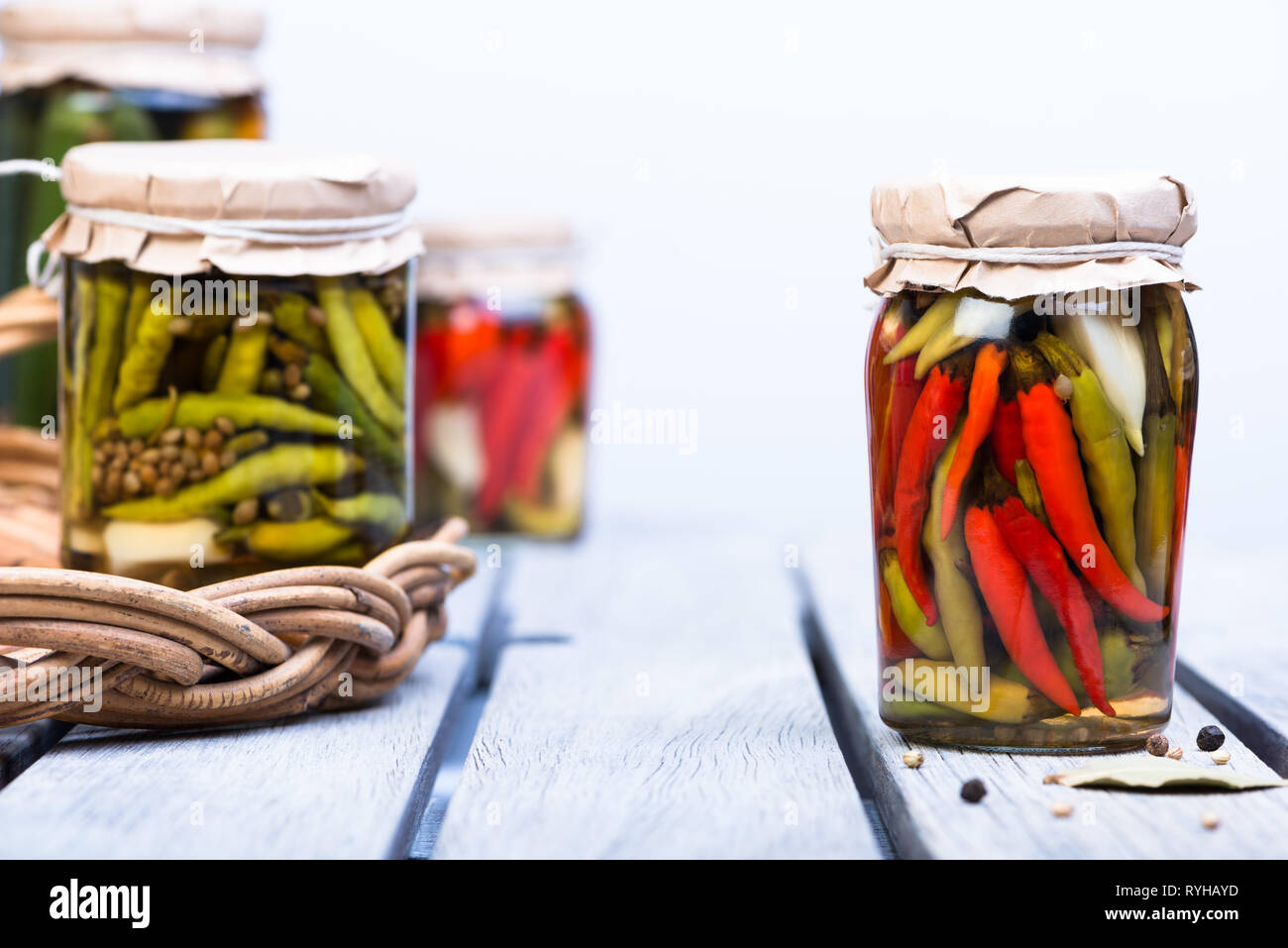 bird`s eye chili pickle Stock Photo - Alamy