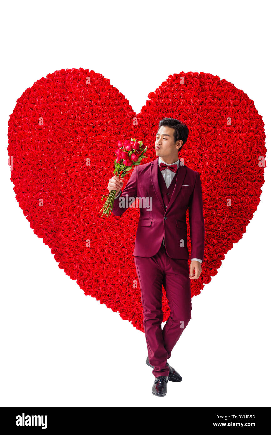 Young men and roses Stock Photo - Alamy