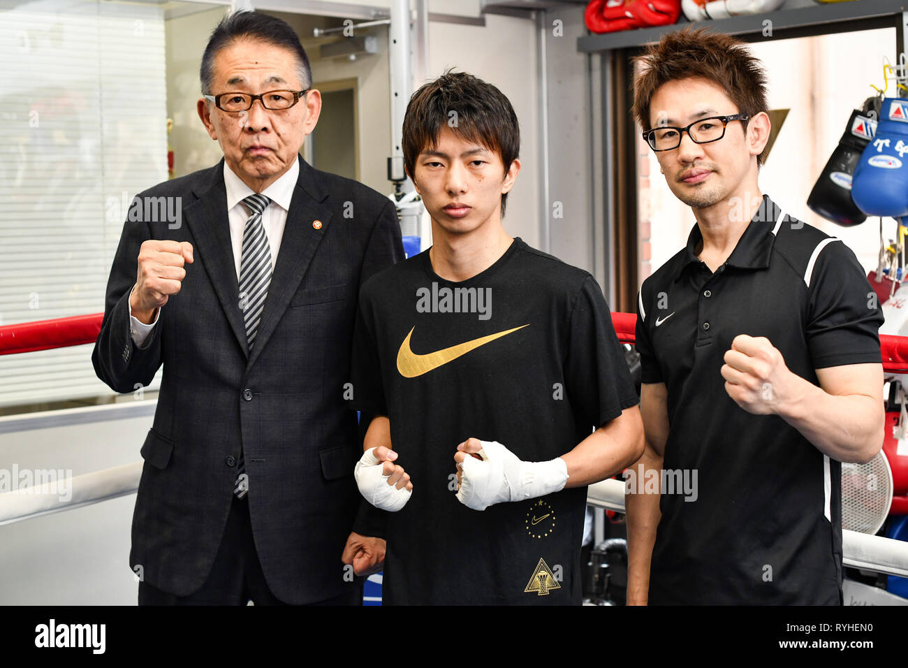 Tokyo, Japan. 12th Mar, 2019. (L-R) Hitoshi Watanabe, Ryoichi Taguchi ...