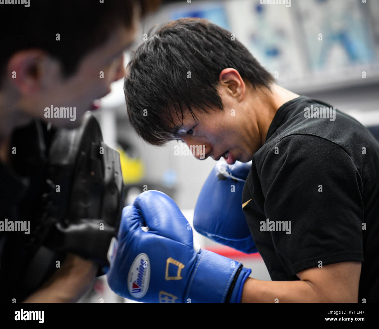 Tokyo, Japan. 12th Mar, 2019. (R-L) Ryoichi Taguchi, Koji Umetsu Boxing ...