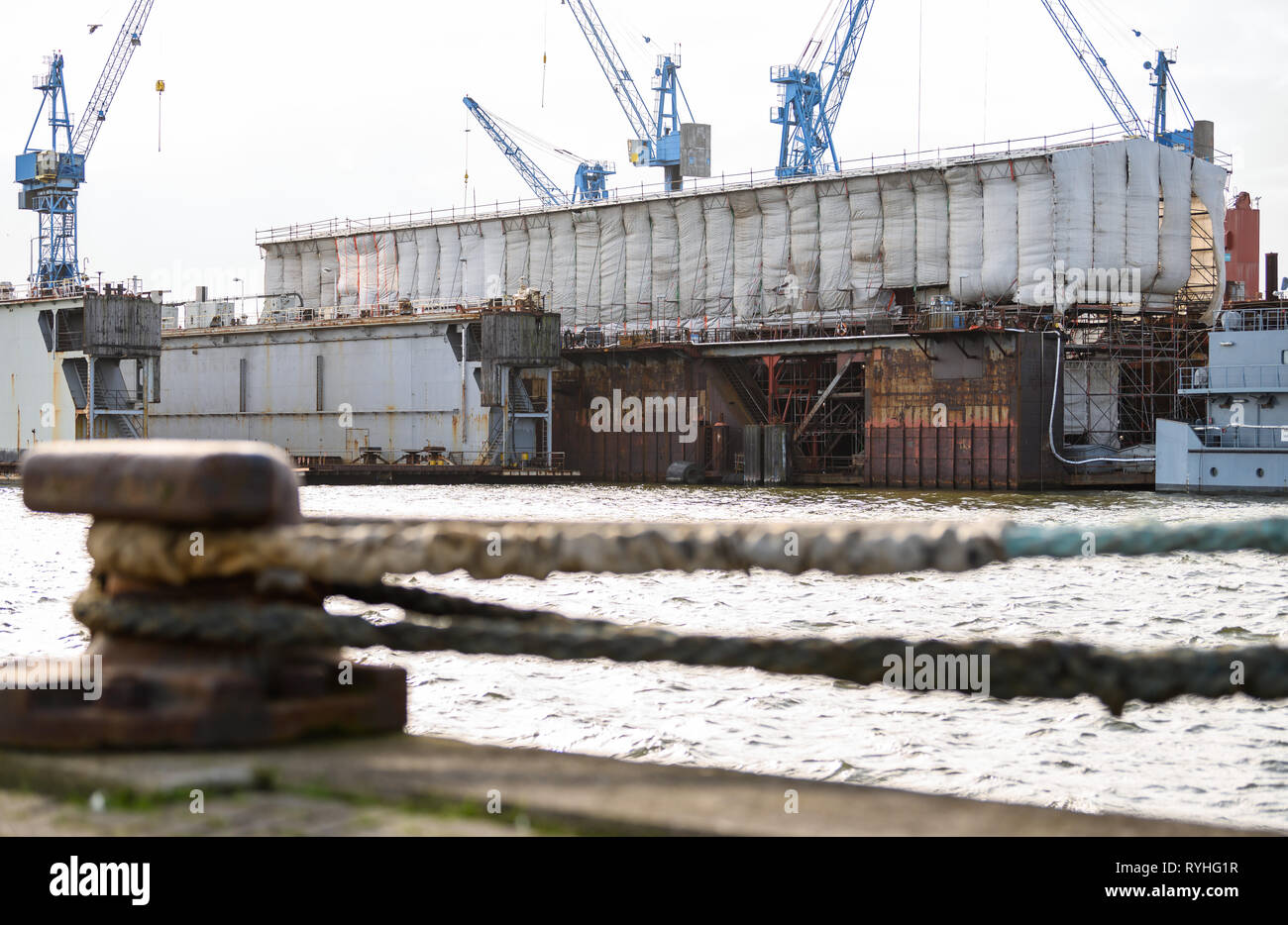 Bremerhaven, Germany. 08th Mar, 2019. A view of the naval training ship ...