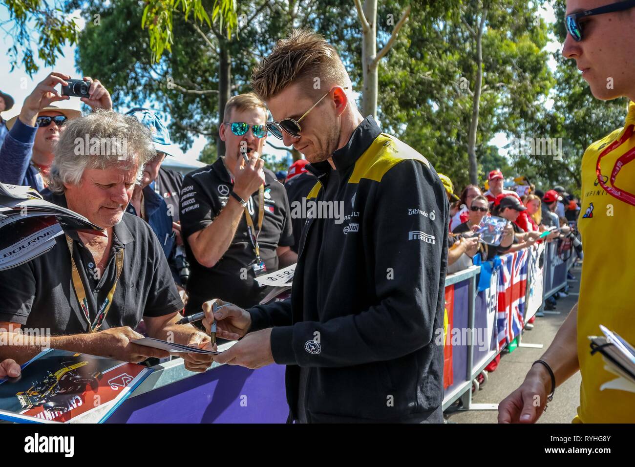 Renault sport f1 team sign autographs for fans hi-res stock photography ...