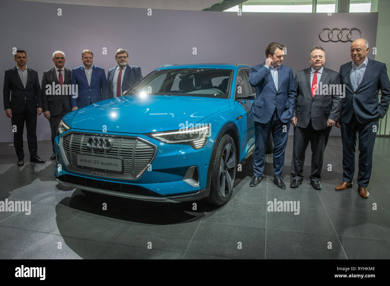 Ingolstadt, Germany. 14th Mar, 2019. The Management Board members of ...