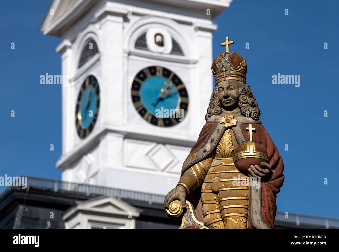 12 March 2019, Baden-Wuerttemberg, Mühlhausen im Täle: A figure of ...