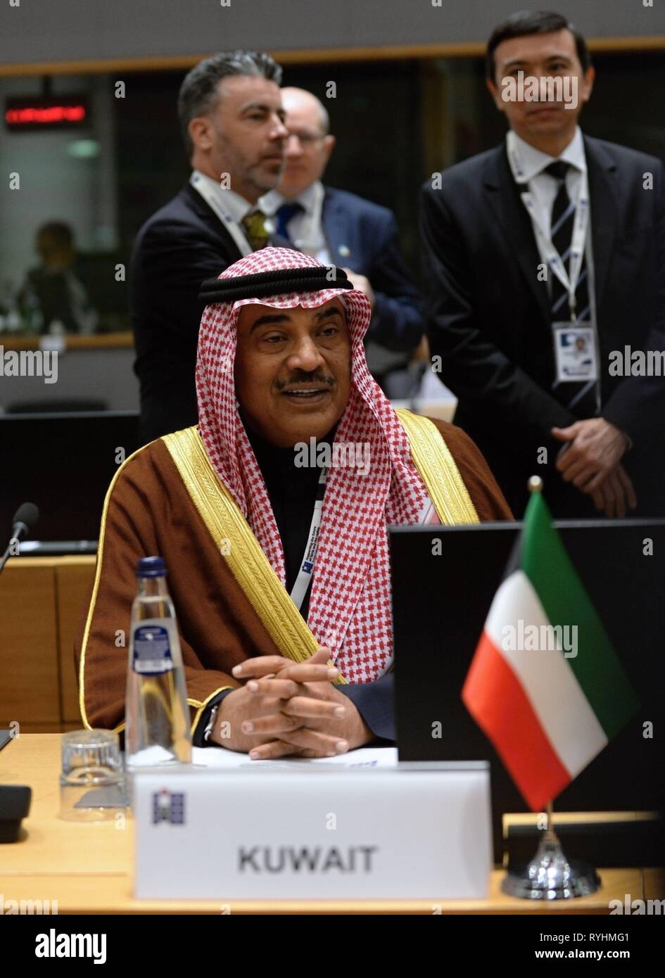 Kuwaiti diplomat and politician Sheikh Sabah Al-Khalid Al-Sabah attends ...