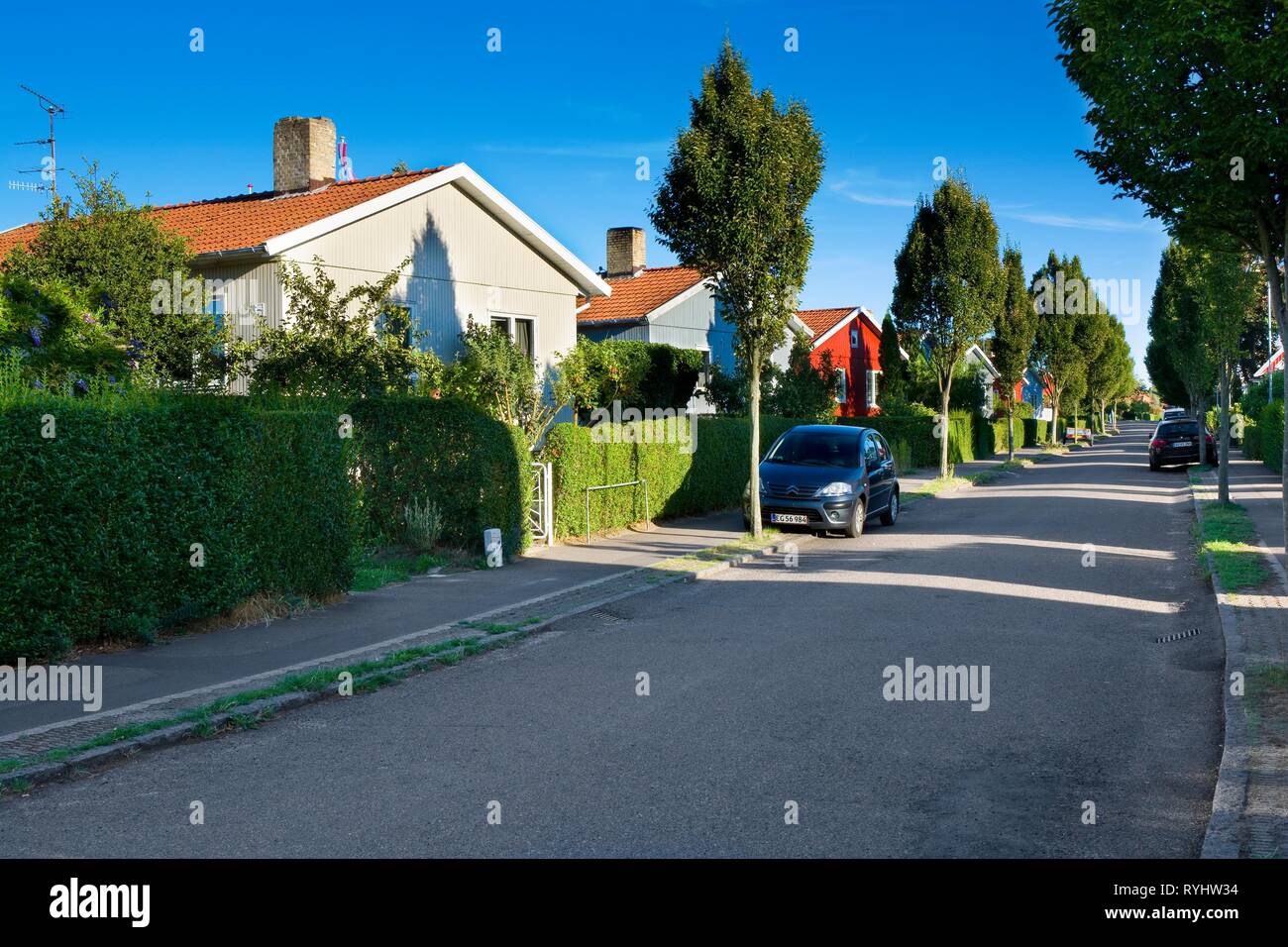 RONNE, DENMARK - AUGUST 22, 2018: Traditional colorful wooden Swedish ...