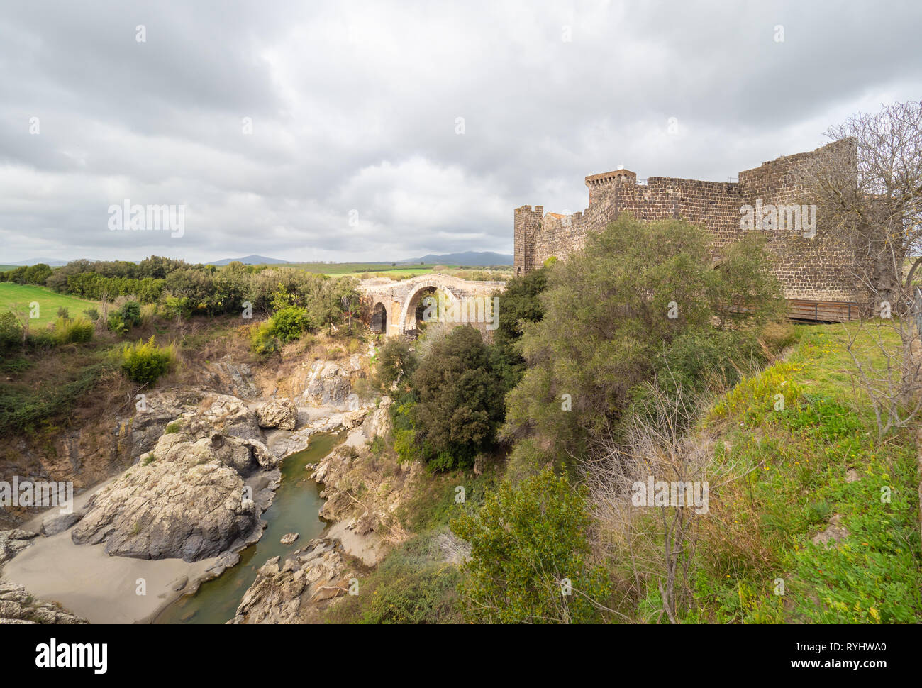 Vulci (Italy) - The medieval castle of Vulci, now museum, with Devil's ...
