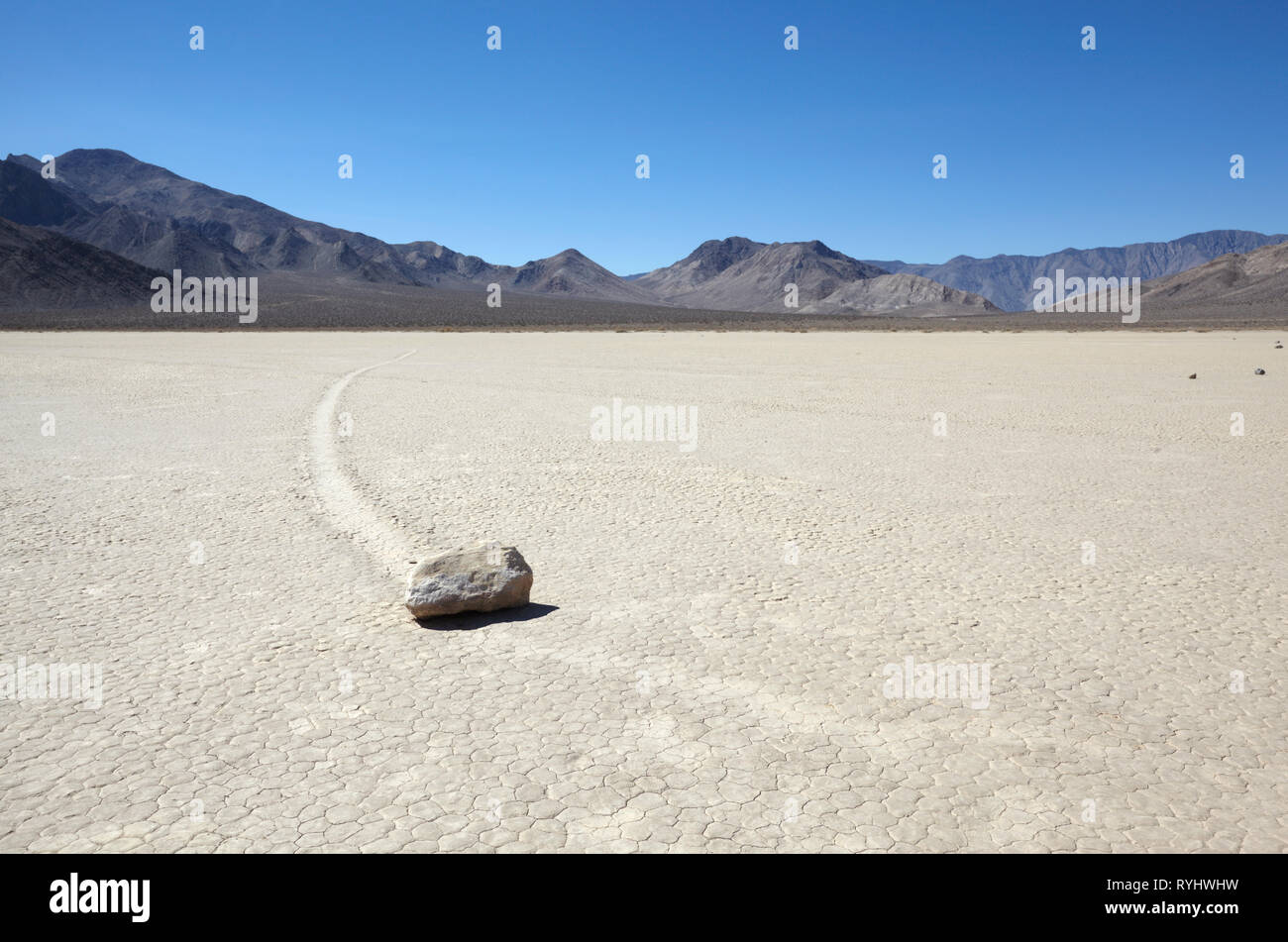 Mysterious Moving Rocks The Racetrack, Death Valley, USA Stock Photo ...