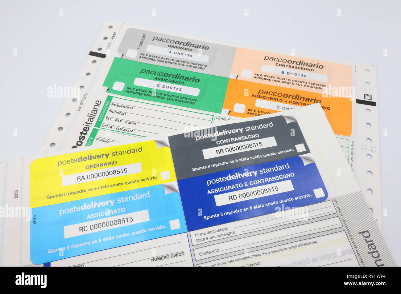 Italian Post Office, New and Vintage Shipping Form of Domestic Parcel ...