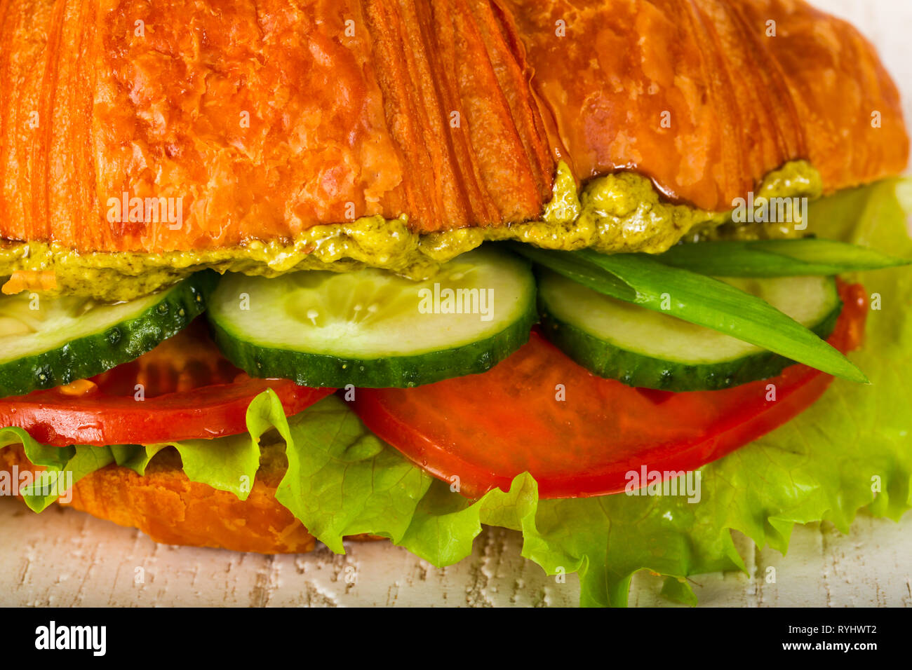 Vegan croissant with vegetables Stock Photo - Alamy