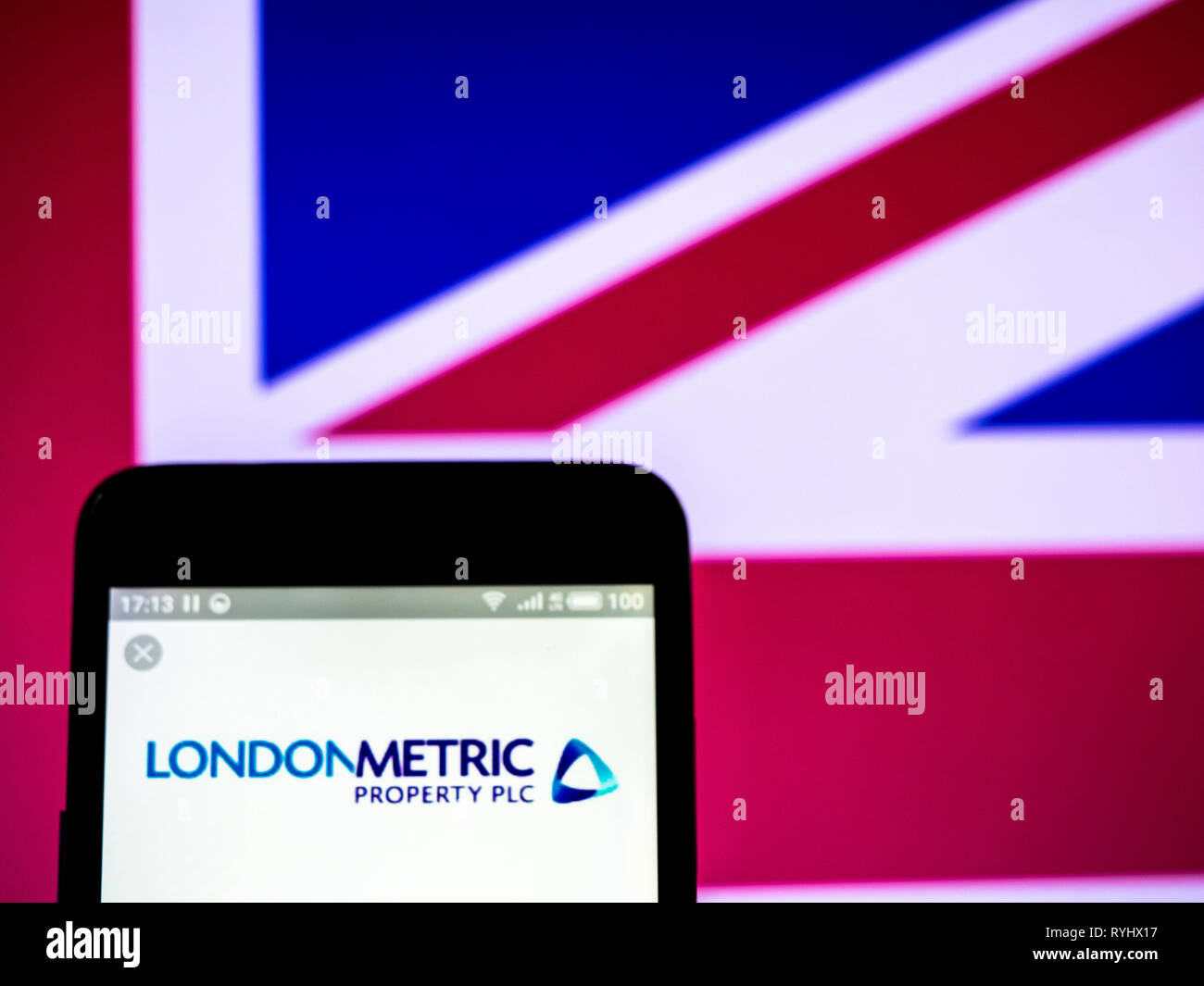 LondonMetric Property plc company logo seen displayed on smart phone ...