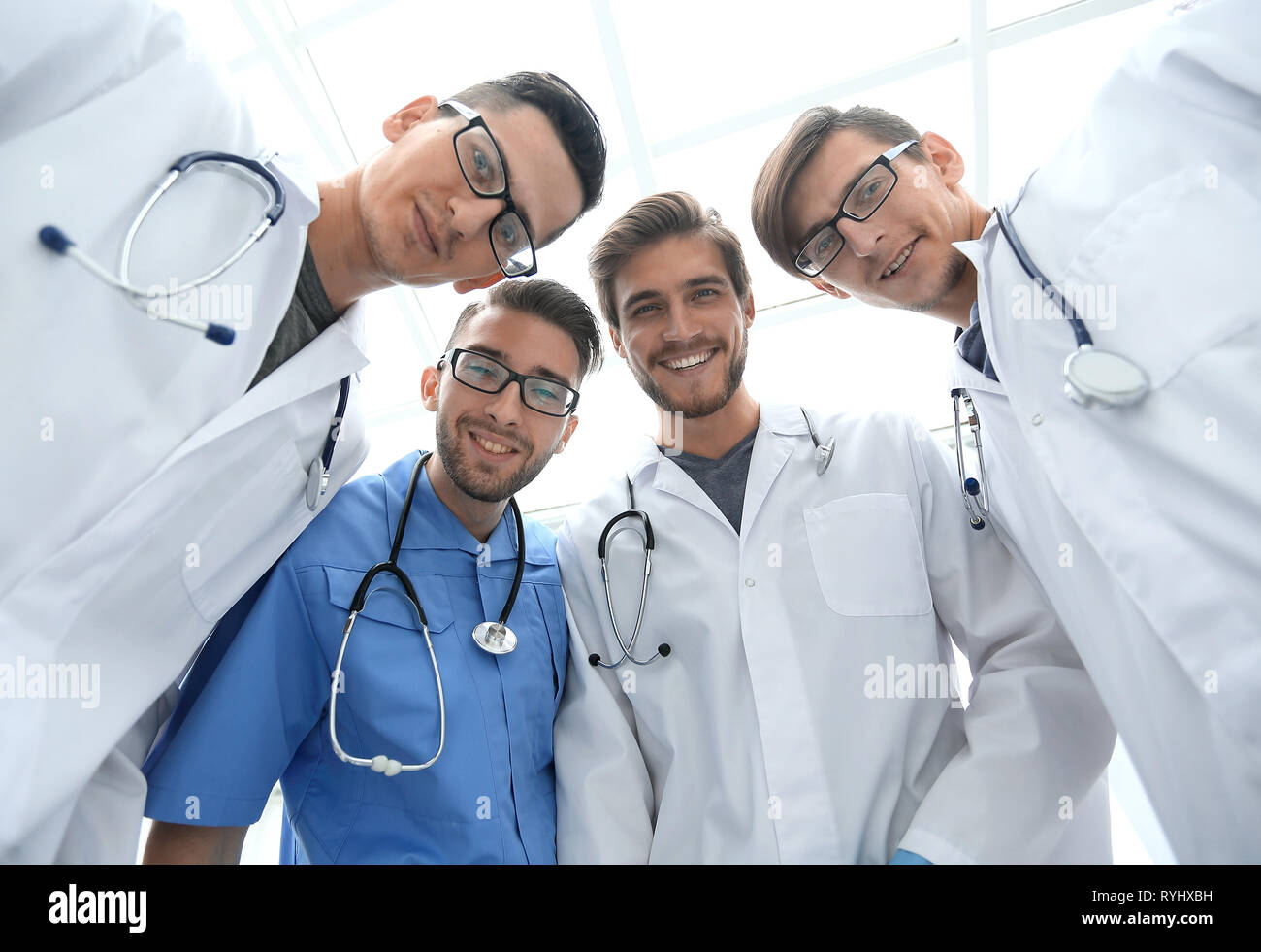 bottom view.a professional group of doctors Stock Photo - Alamy