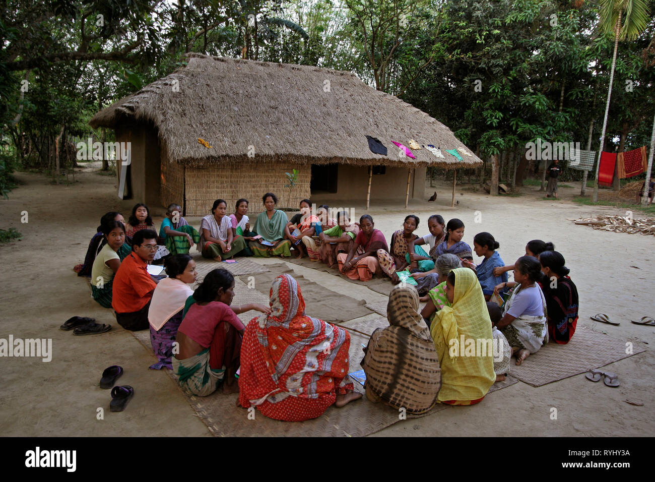 BANGLADESH A savings club meeting of women members of the Garo tribal ...