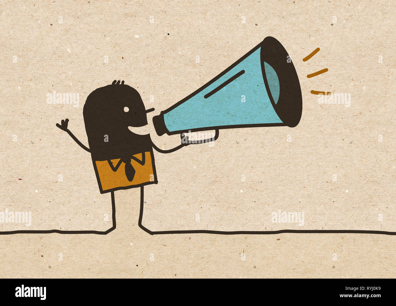 Cartoon illustration megaphone people hi-res stock photography and ...