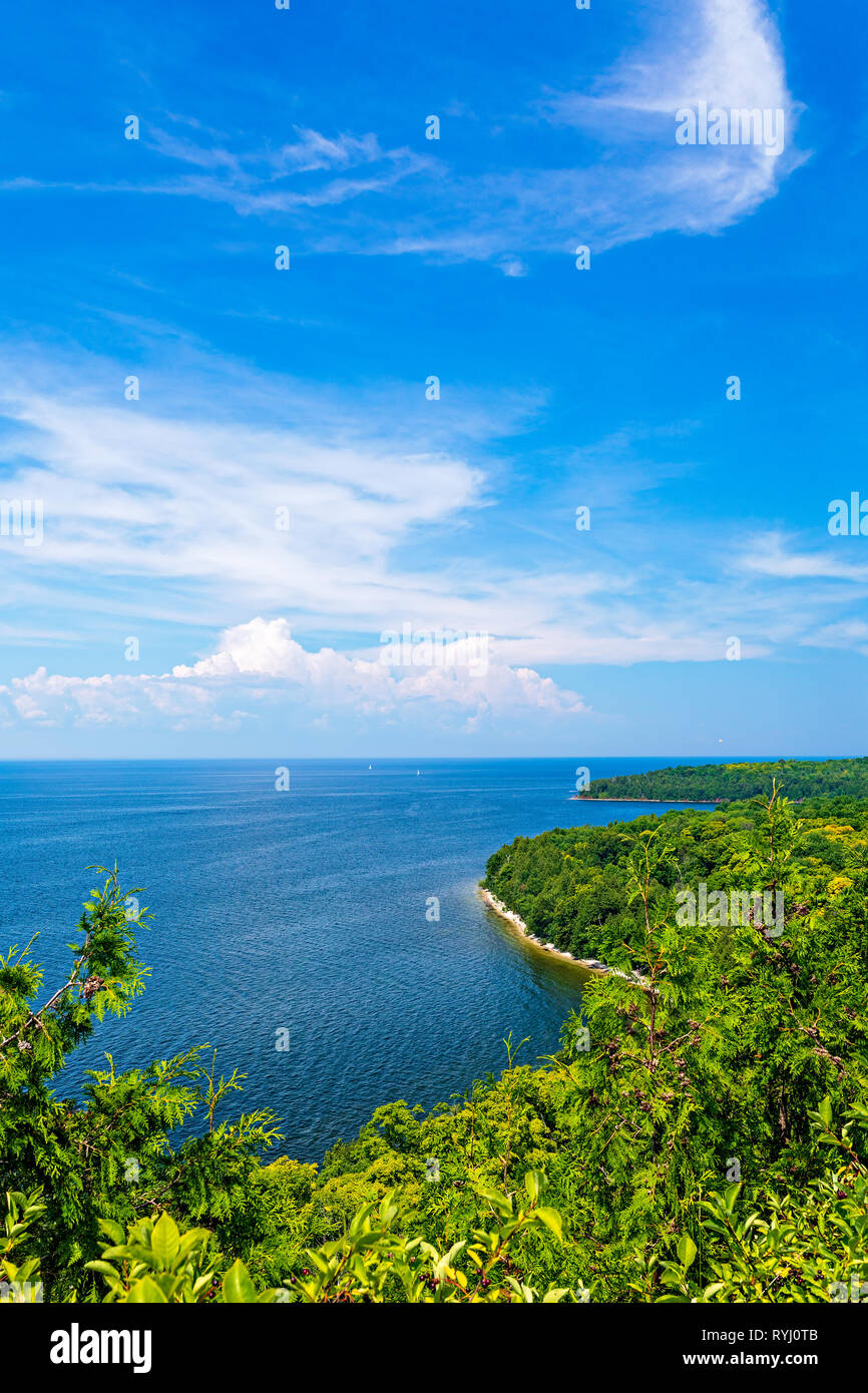 View from Sven's Bluff Scenic Overlook in Peninsula State Park in Door ...