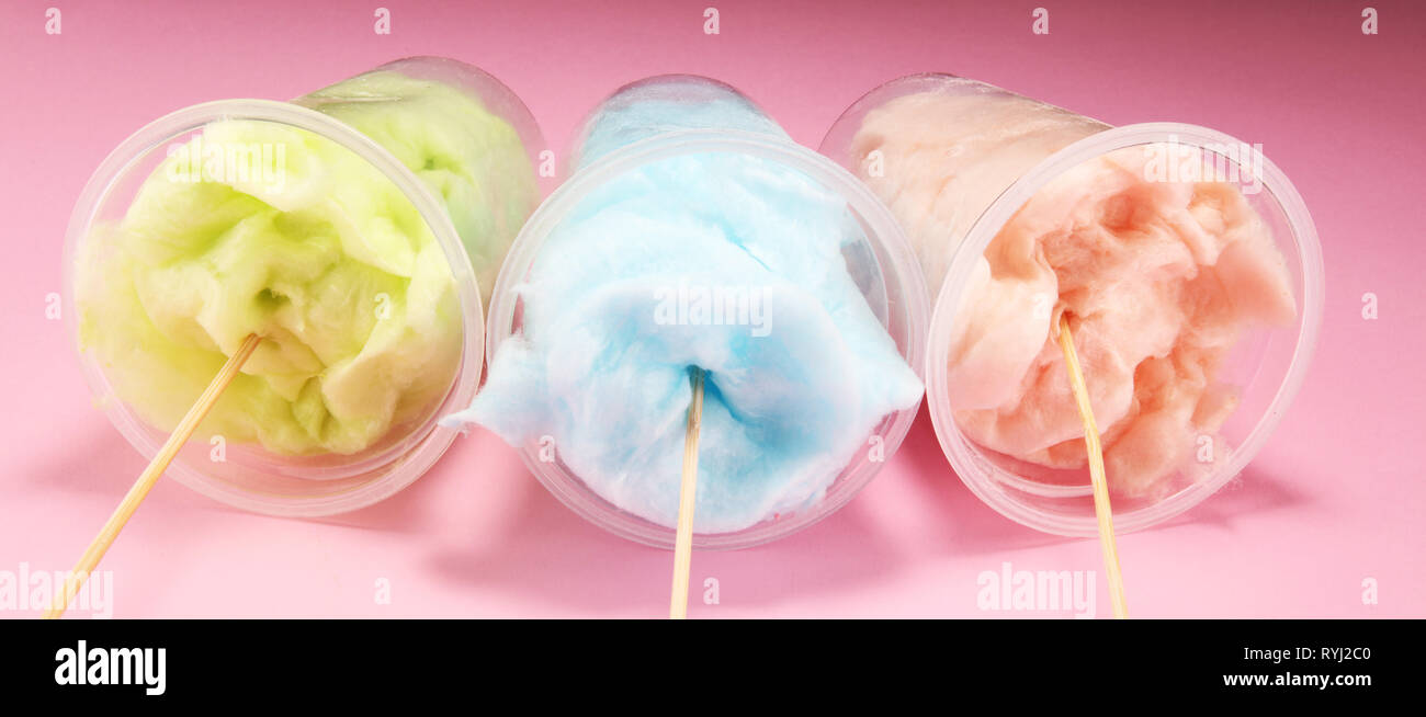 colorful cotton candy floss. sweet party food for kids Stock Photo - Alamy
