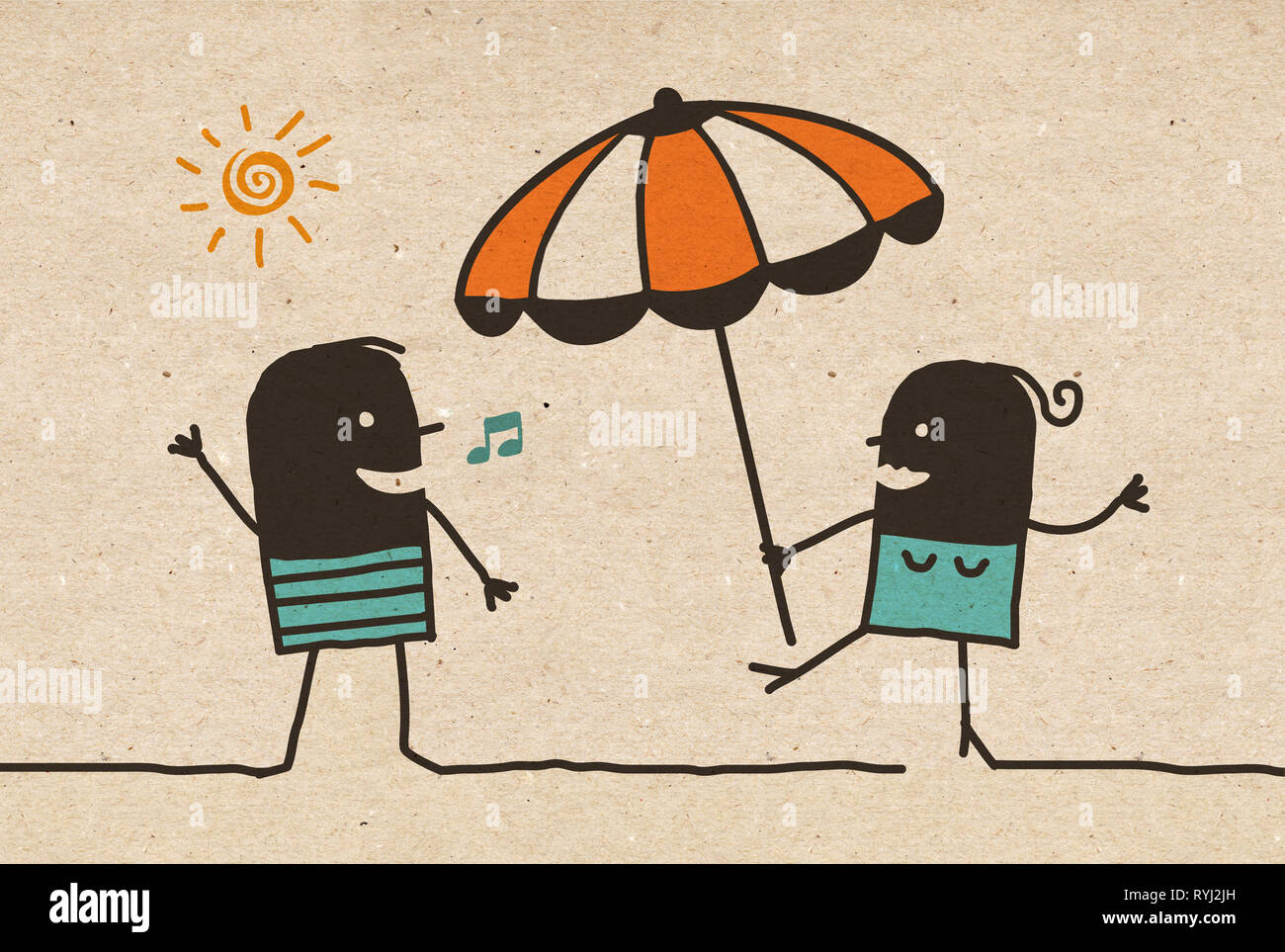 Cartoon parasol hi-res stock photography and images - Alamy