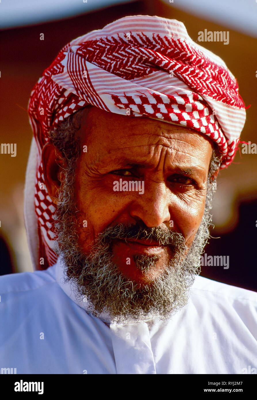 Dubai. Faces of Arabia with a portrait of an elderly Yemani man Stock ...