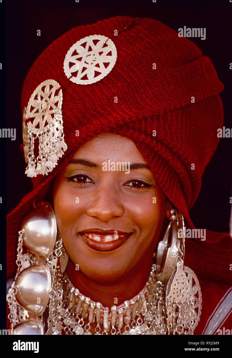 Dubai. Faces of Arabia with a portrait of a Tunisian lady displaying ...