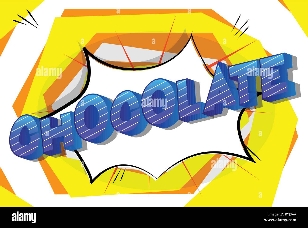 Chocolate - Vector illustrated comic book style phrase on abstract ...