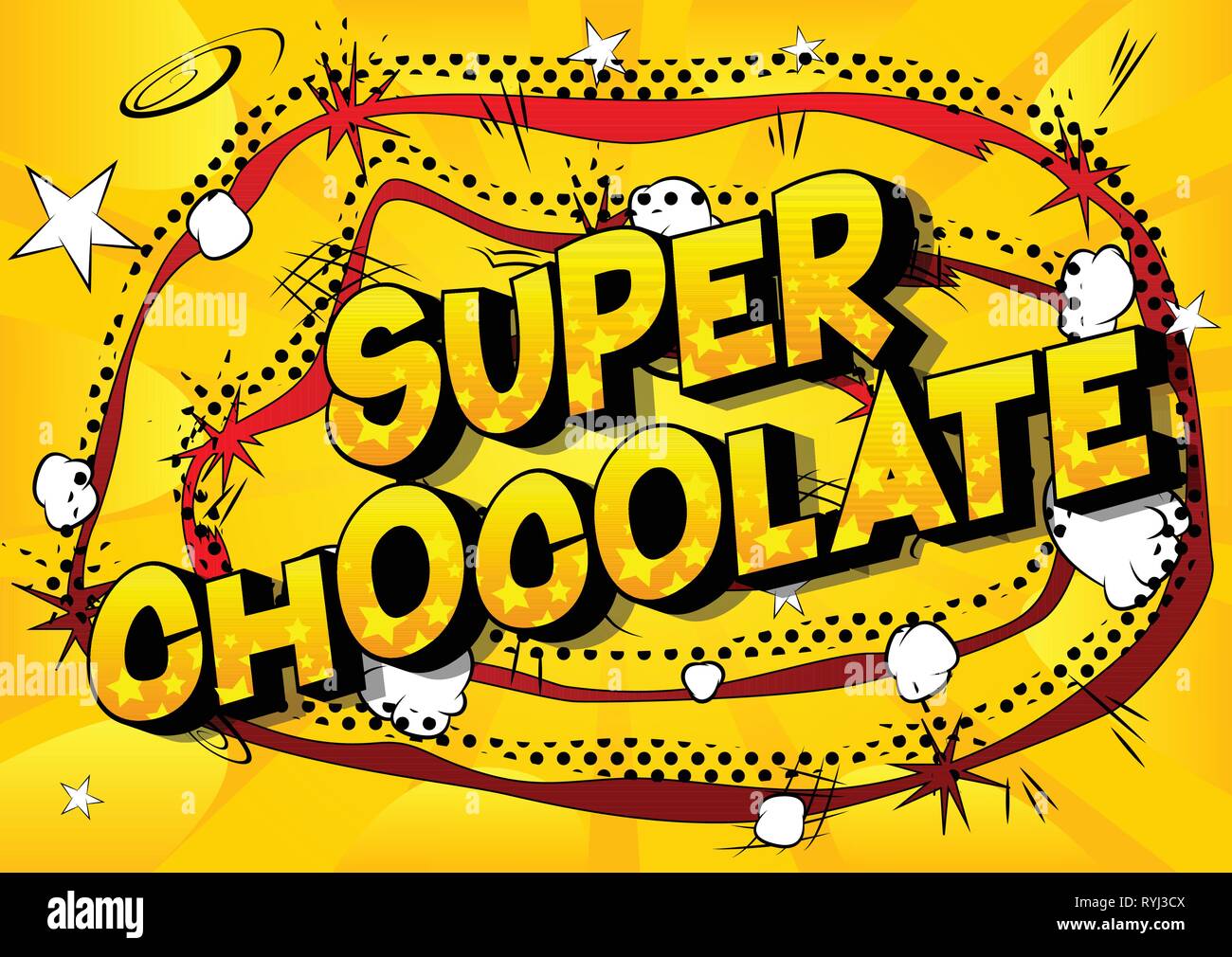 Super Chocolate - Vector illustrated comic book style phrase on ...