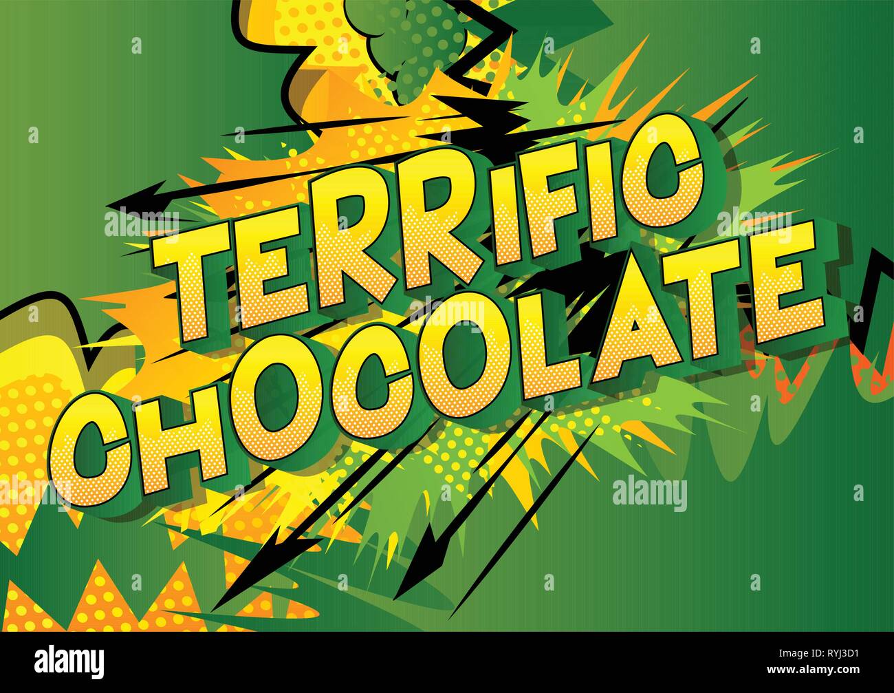 Terrific Chocolate - Vector illustrated comic book style phrase on ...