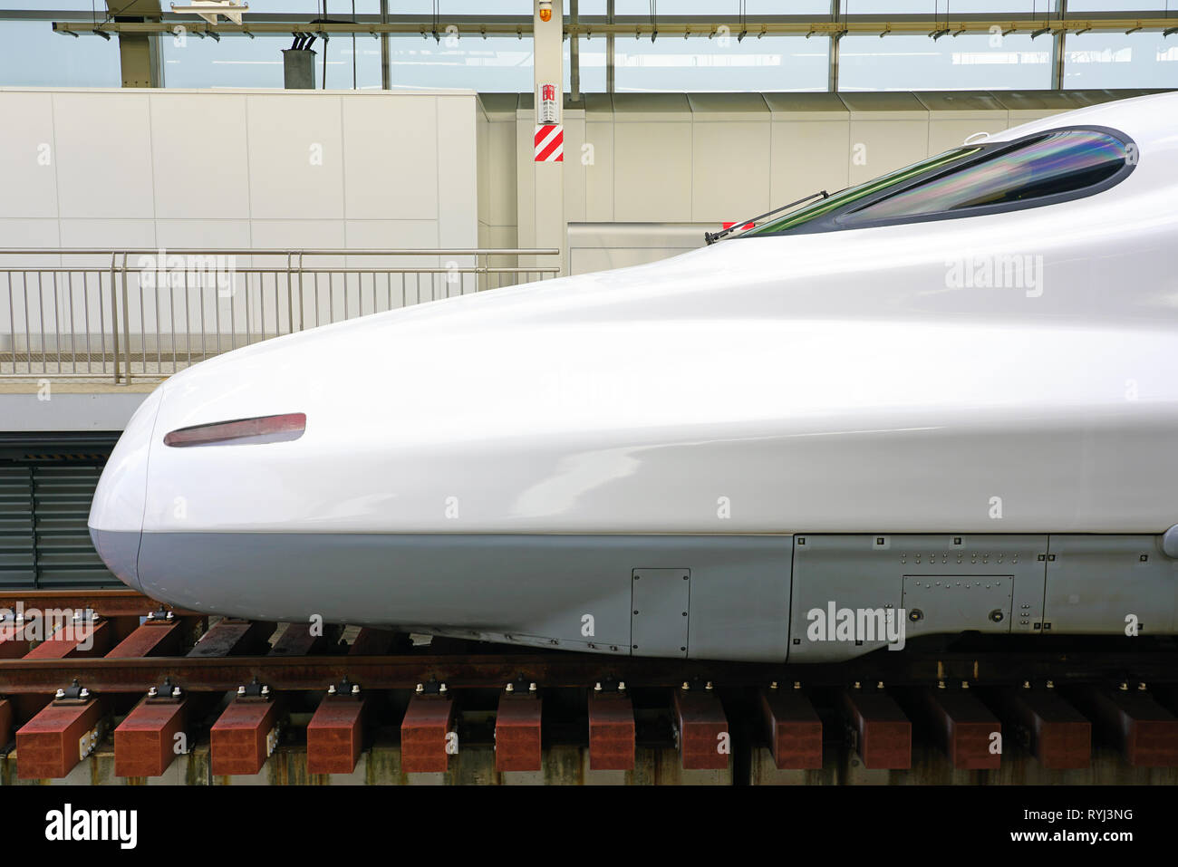 OSAKA, JAPAN -23 FEB 2019- A N 700 high speed bullet shinkansen train ...