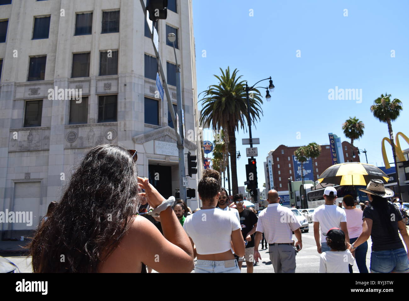 Hollywood walk fame crowded hi-res stock photography and images - Alamy