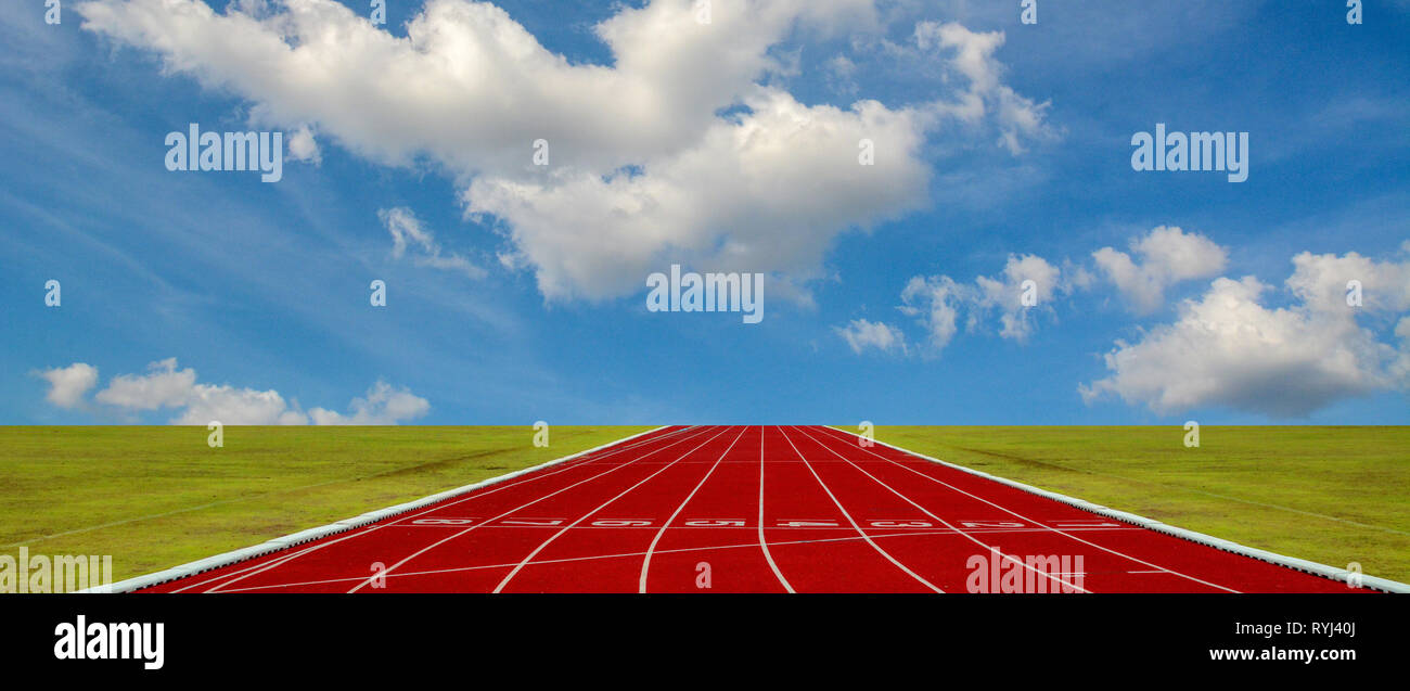 Red plastic track field track hi-res stock photography and images - Alamy