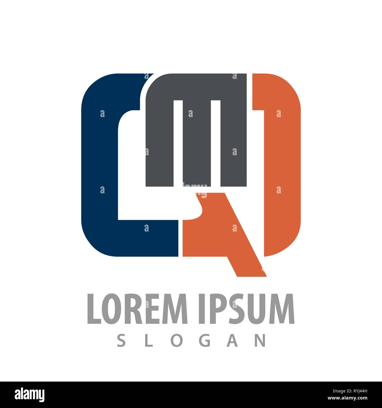 Initial letter QM logo concept design. Symbol graphic template element ...