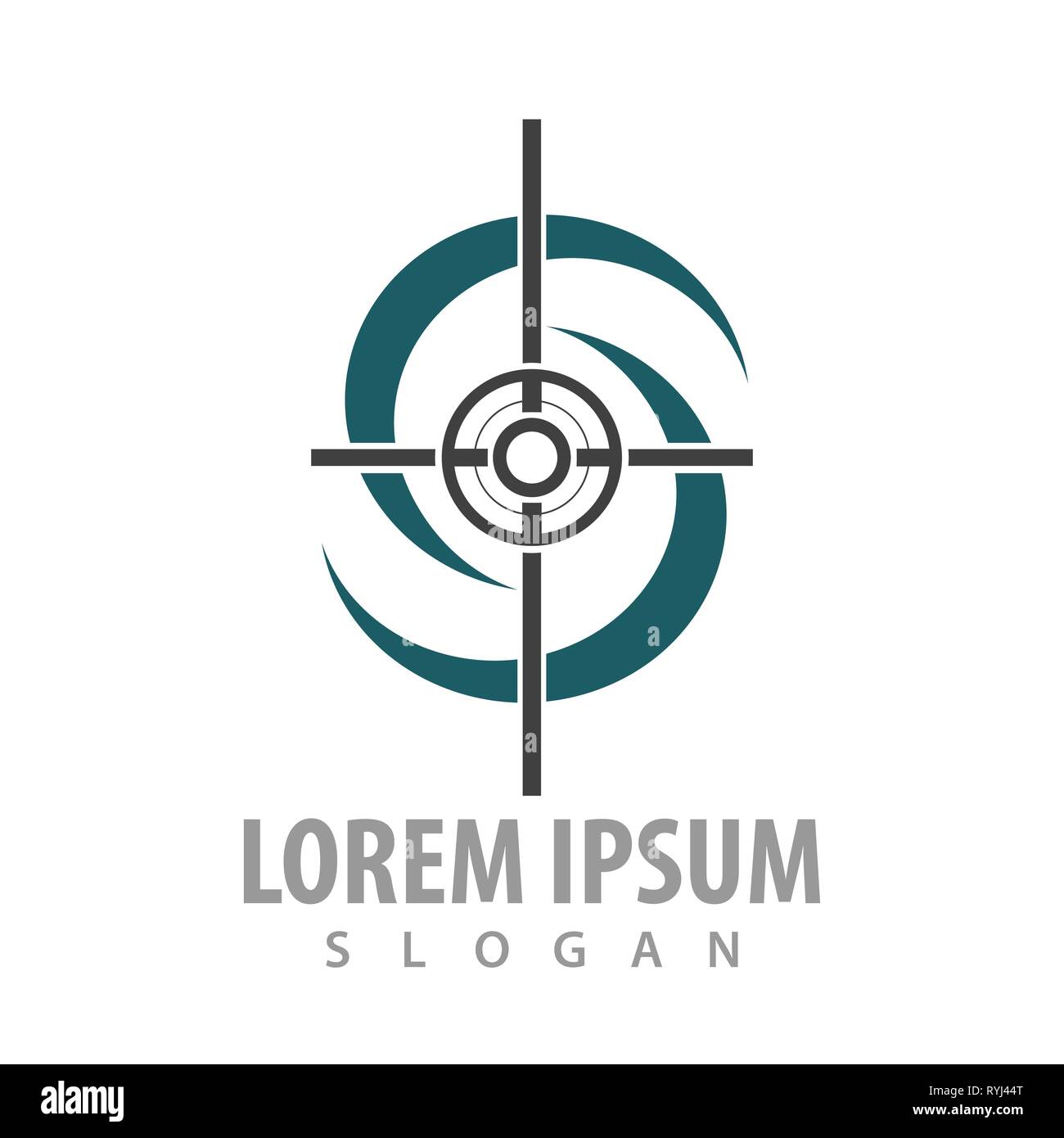 Rotate swoosh with target sign concept design. Symbol graphic template ...