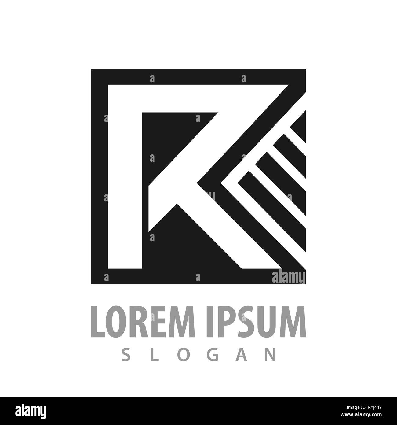 Square letter R concept design. Symbol graphic template element Stock ...