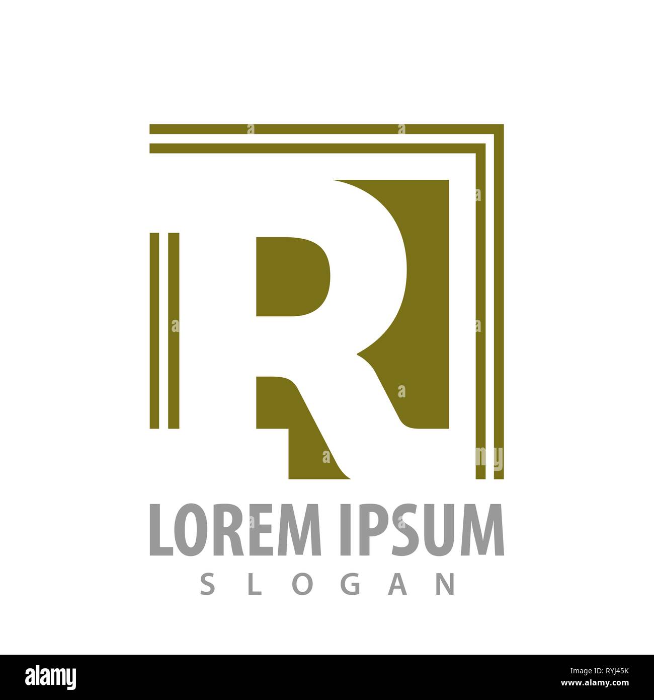 monogram square letter R concept design. Symbol graphic template ...