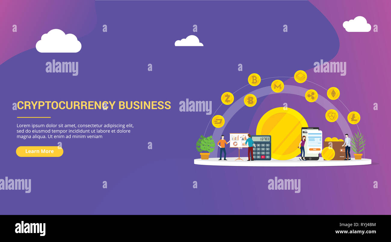 website design page template landing ui ux cryptocurrency business with ...
