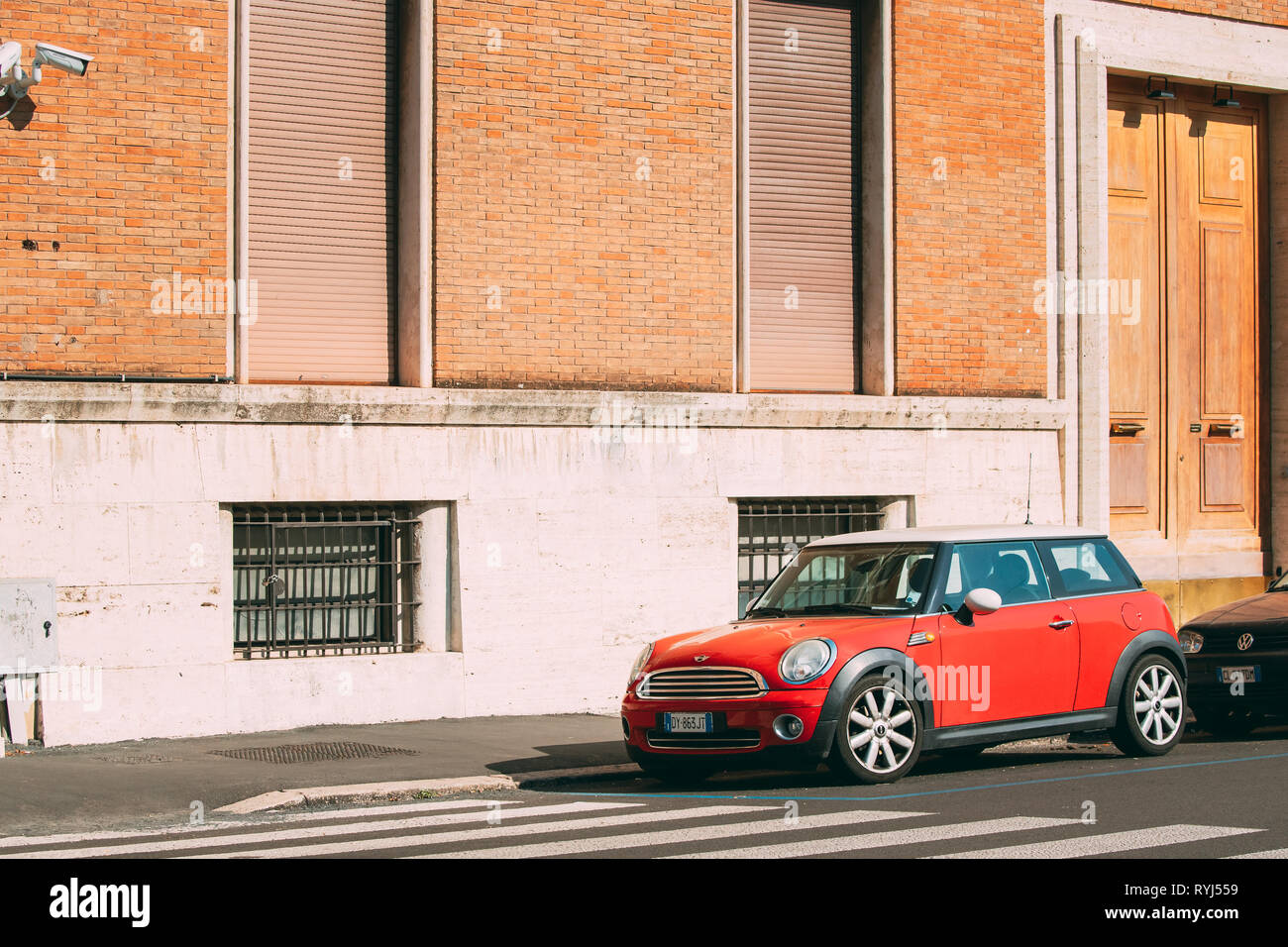 Rome, Italy - October 20, 2018: Red Mini Cooper Hatch Car Of Second ...