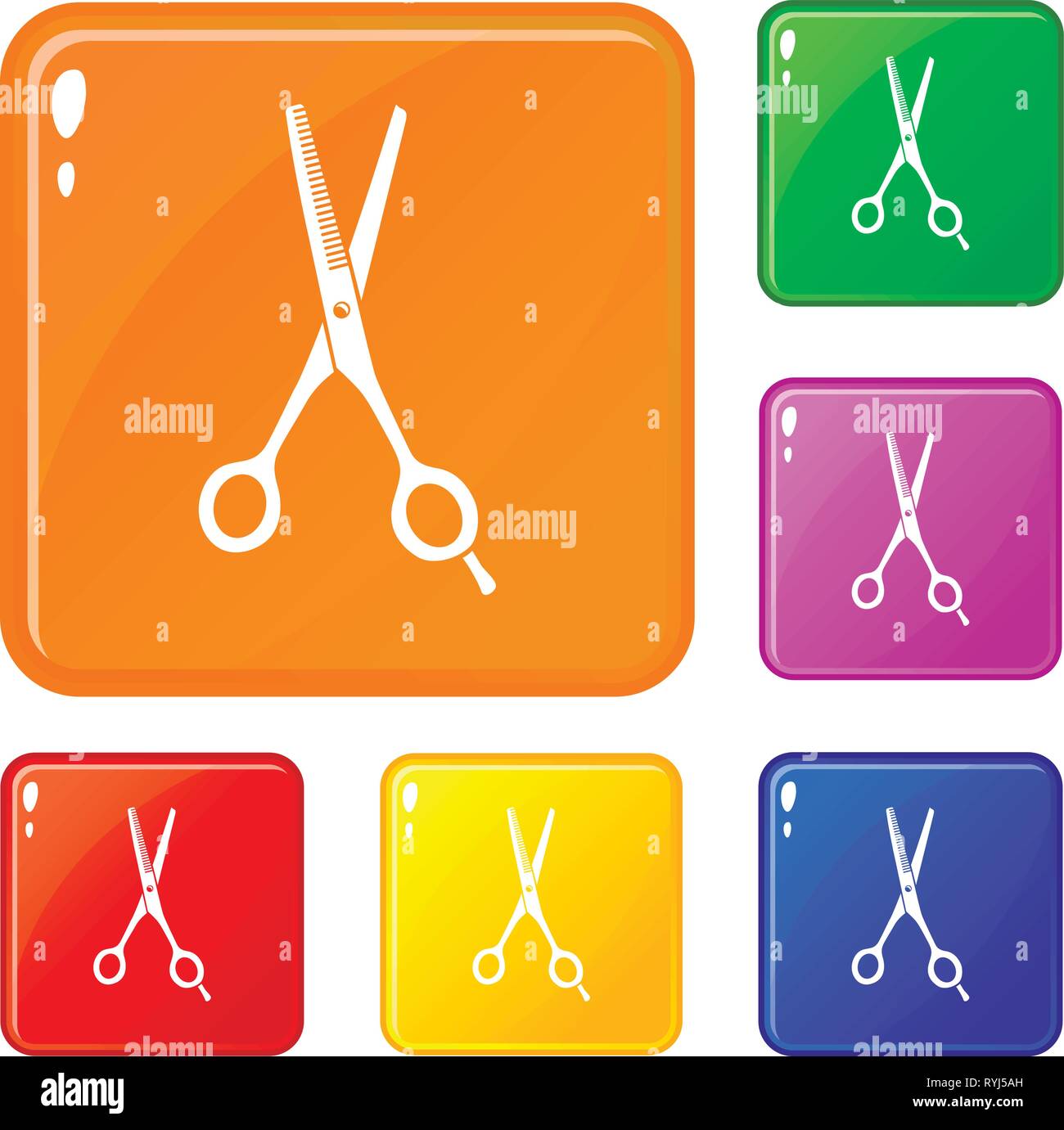 Scissors icons set vector color Stock Vector Image & Art - Alamy