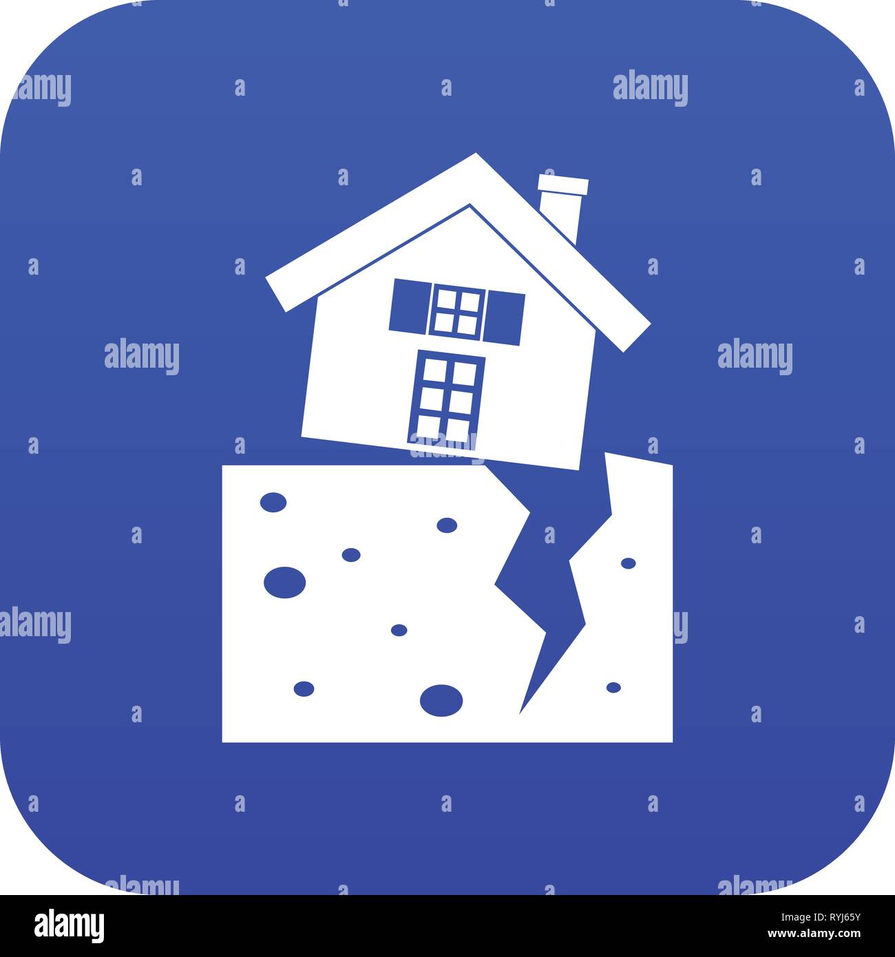 House after an earthquake icon digital blue Stock Vector Image & Art ...
