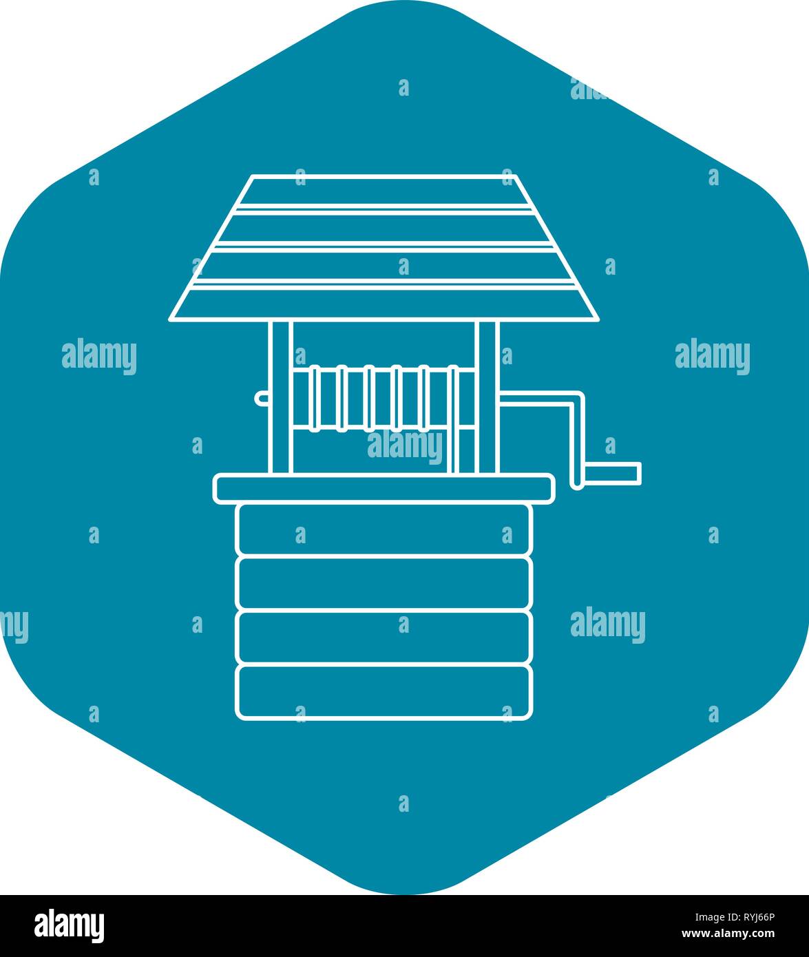 Water well icon, outline style Stock Vector Image & Art - Alamy