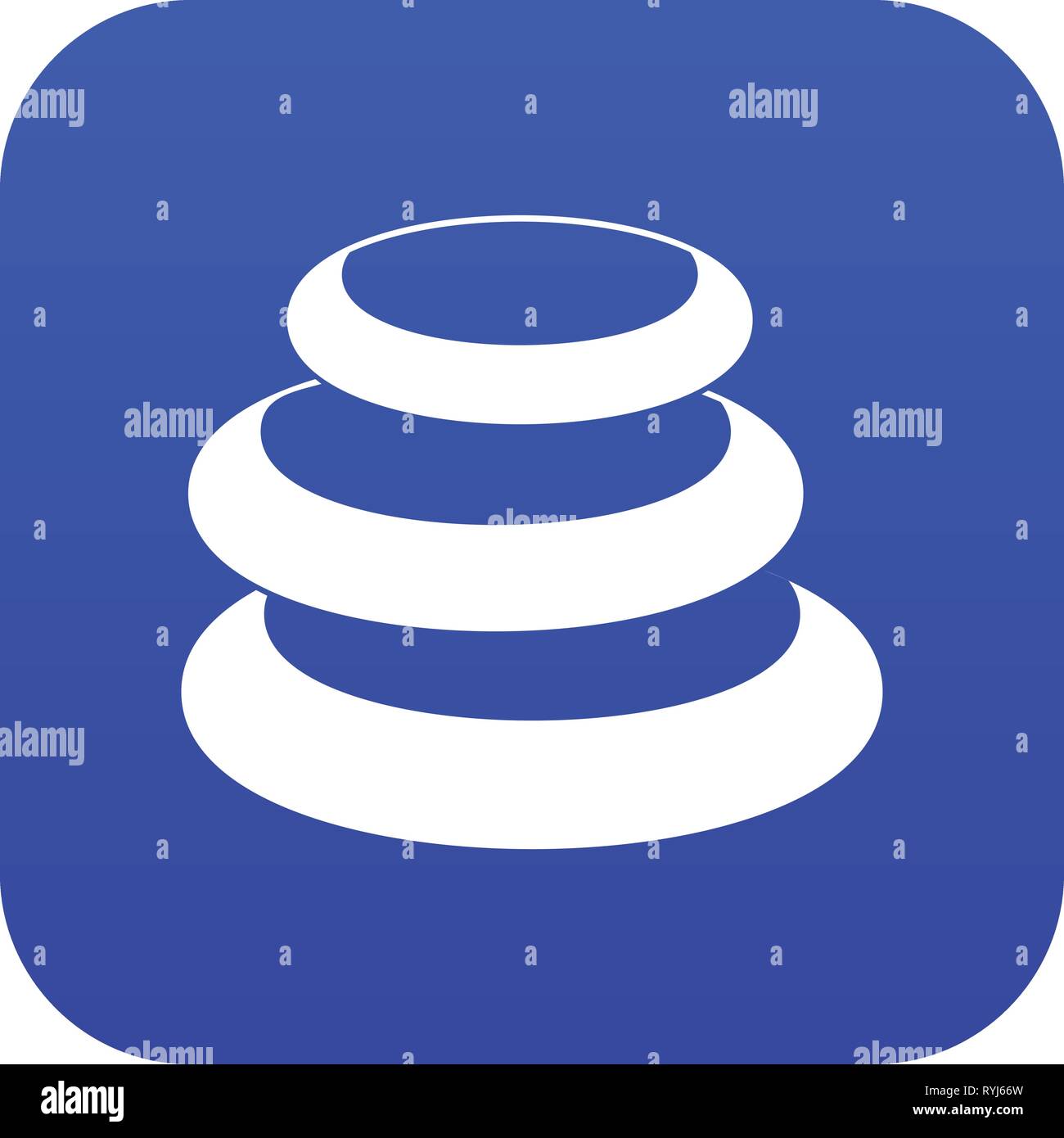 Stack of basalt balancing stones icon digital blue Stock Vector Image ...