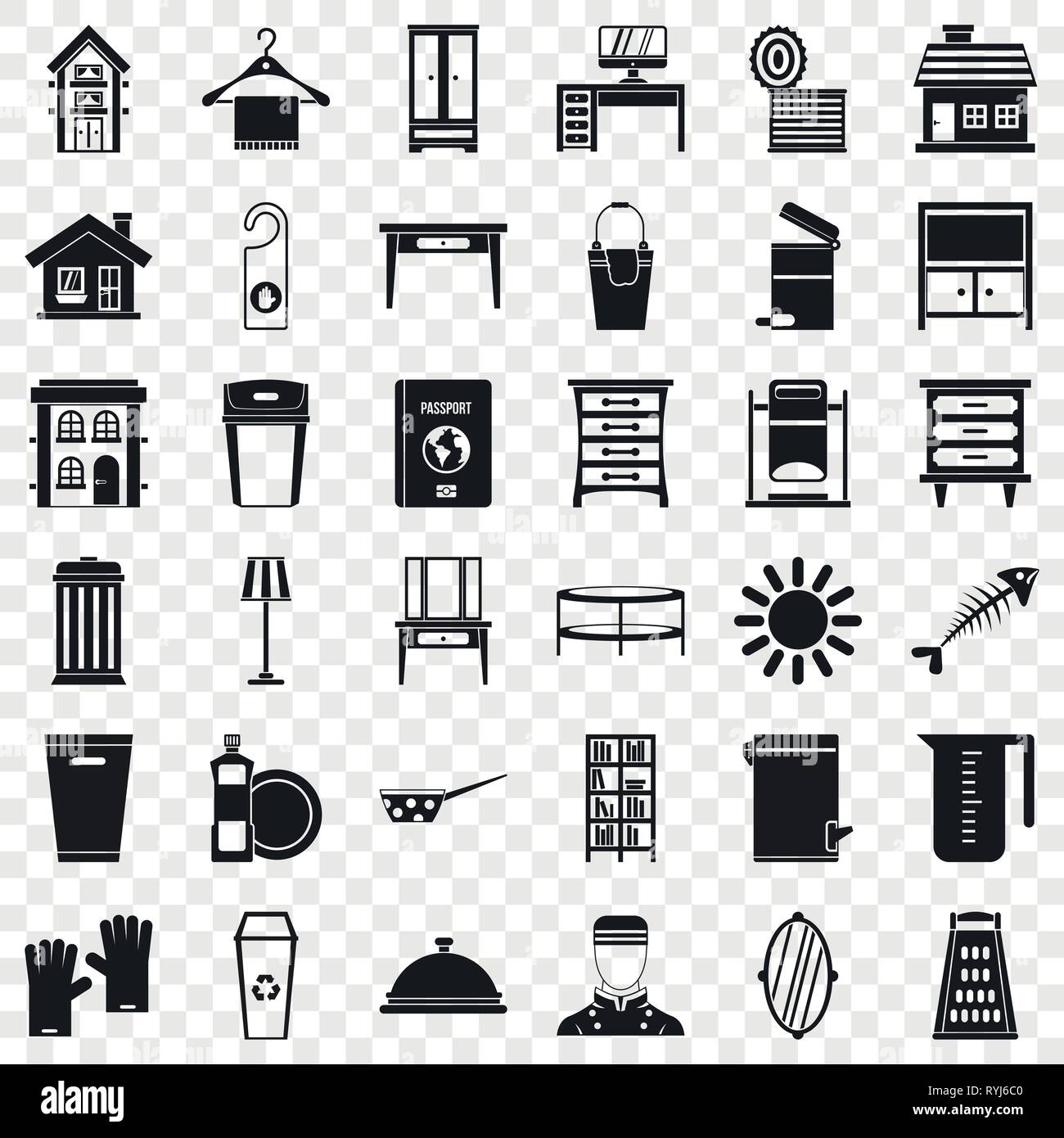 Housework icons set, simple style Stock Vector Image & Art - Alamy