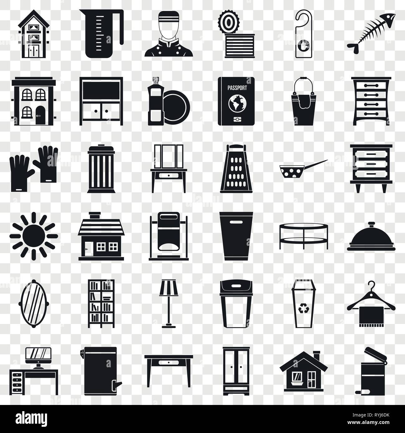 Cleaning home icons set, simple style Stock Vector Image & Art - Alamy