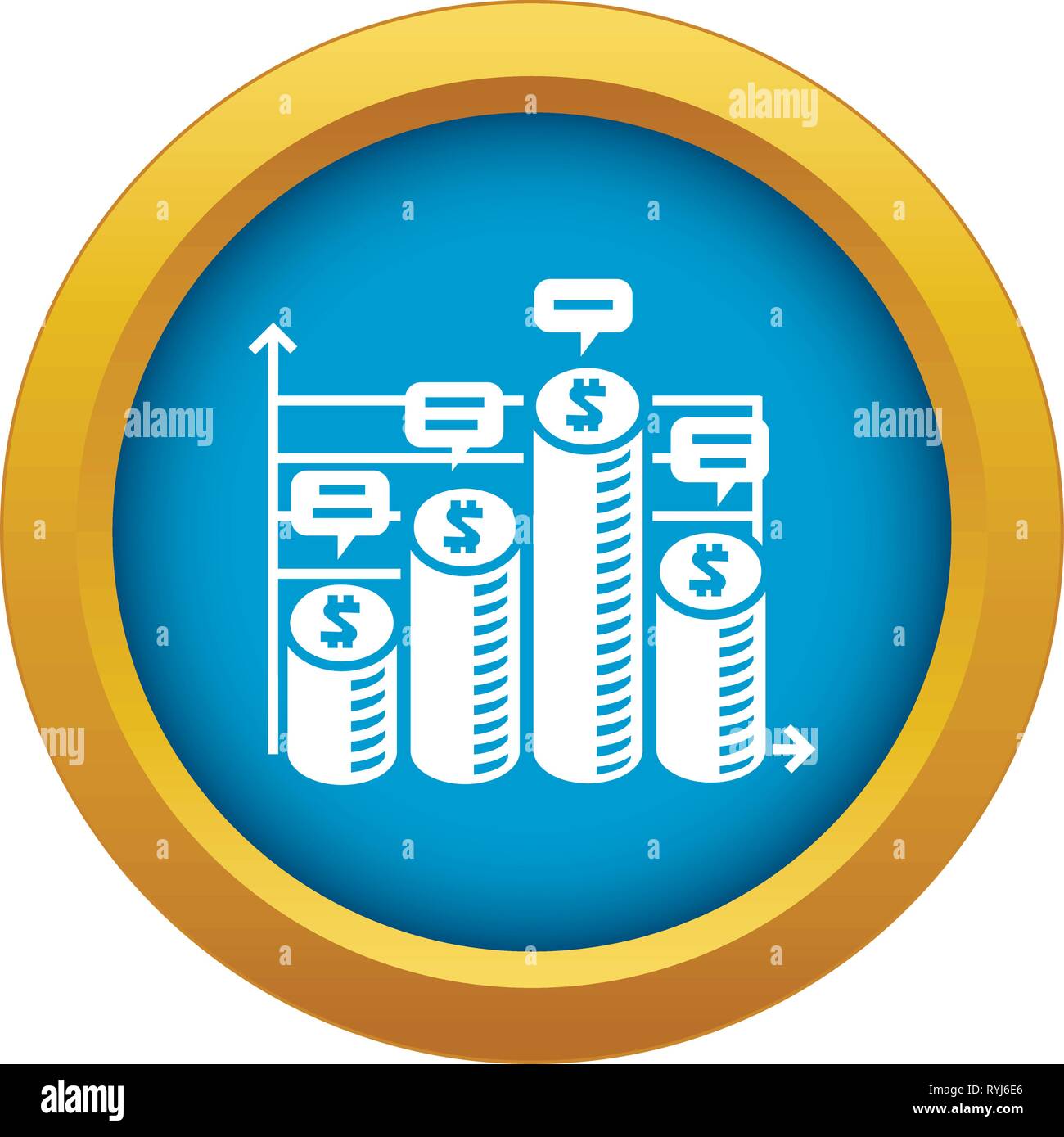 Coin stack icon blue vector isolated Stock Vector Image & Art - Alamy