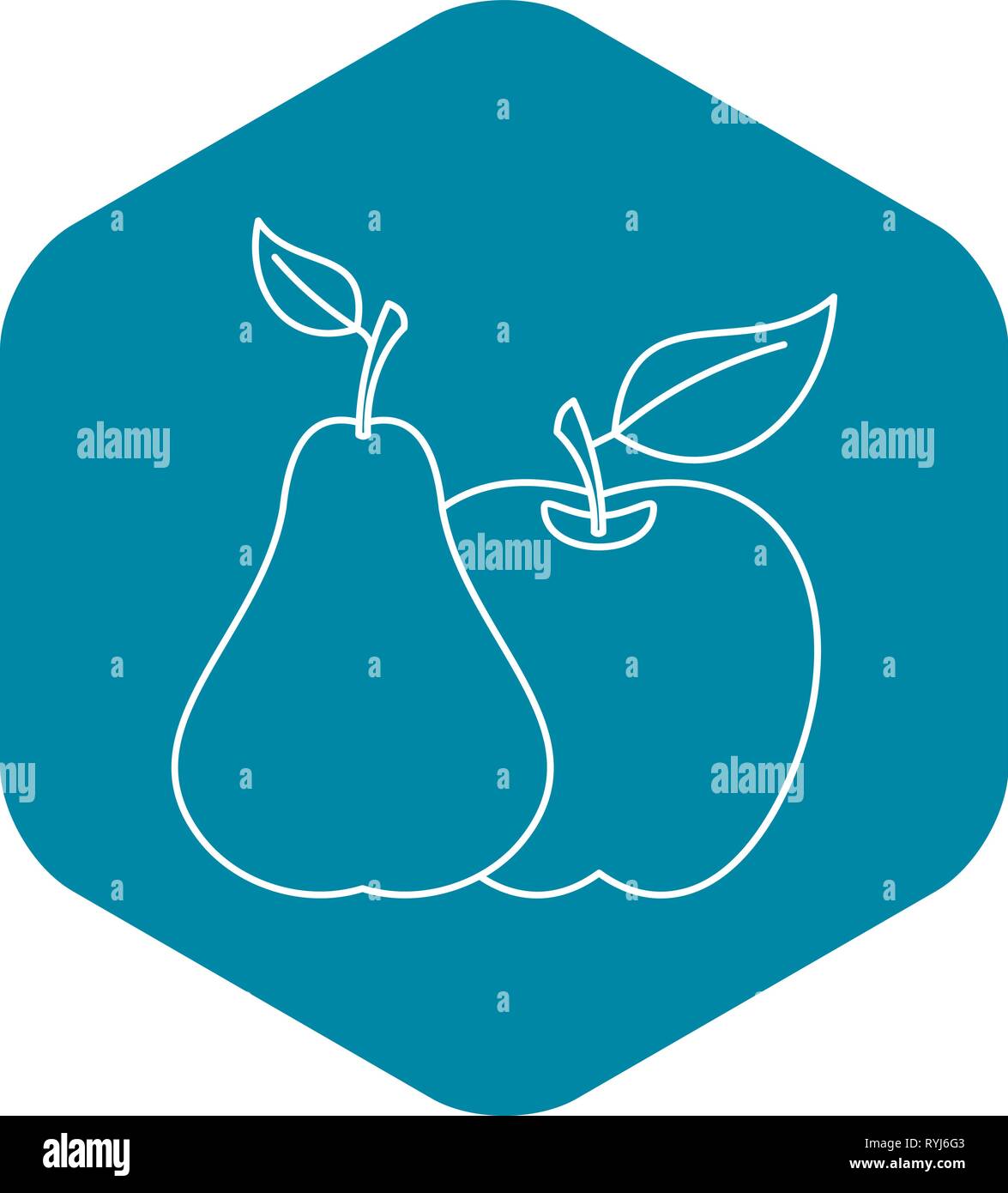 Apple and pear icon, outline style Stock Vector Image & Art - Alamy