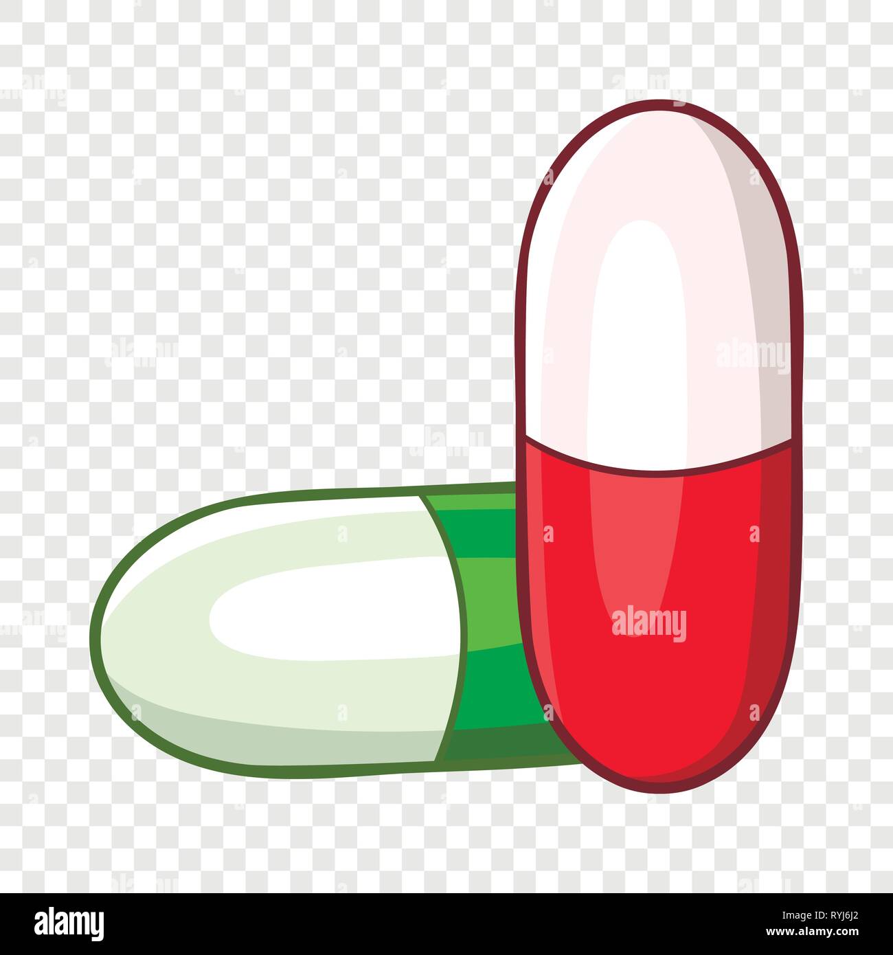 Green and red pills icon, cartoon style Stock Vector Image & Art - Alamy