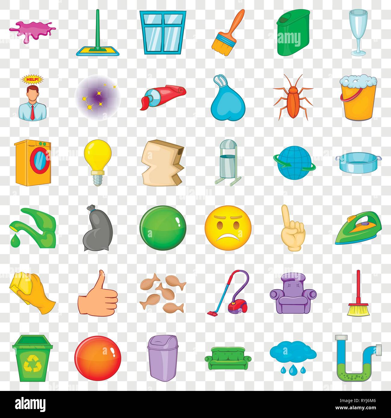 General cleaning icons set, cartoon style Stock Vector Image & Art - Alamy