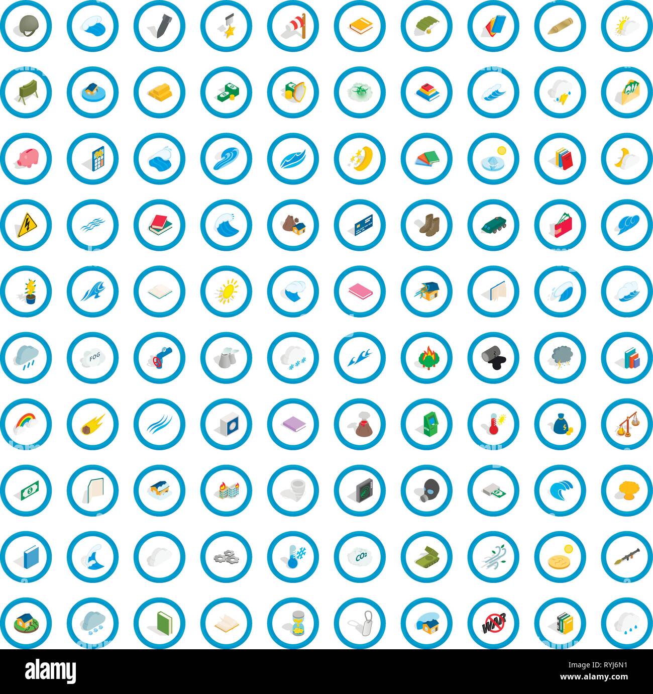 100 force icons set, isometric 3d style Stock Vector Image & Art - Alamy